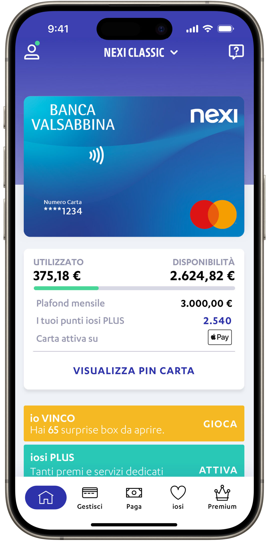 Carta Nexi Classic | Banca Valsabbina